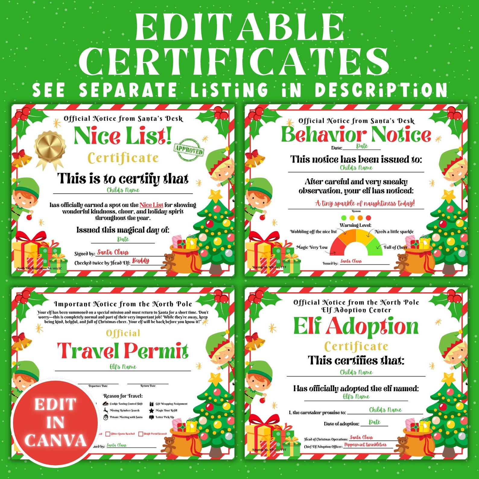 Printable Elf Notes and Activities | Christmas Elf Notes | Blank ...
