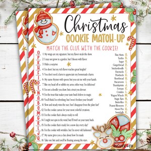 Printable Christmas Cookie Match Game | Christmas Cookie Clues | Office ...