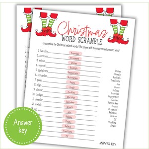 Christmas Word Scramble Game | Holiday Office Party Game | Christmas ...
