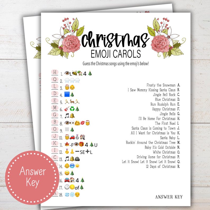 Christmas Songs Emoji Game | Christmas Gathering Game Night | Christmas ...