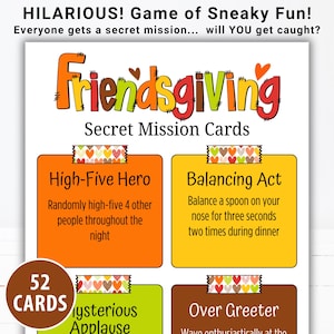 Secret Mission Game Friendsgiving - Etsy