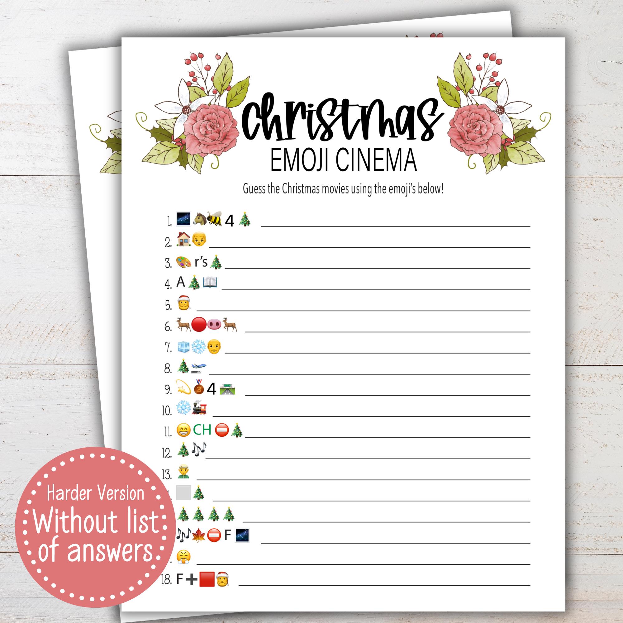 Christmas Movie Emoji Game | Christmas Gathering Game Night | Christmas ...