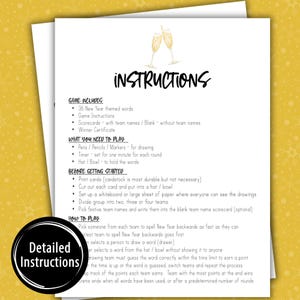 New Years Printable Pictionary Game Gold and Black | New Years Office ...