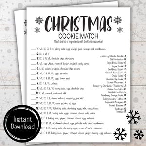 Christmas Cookie Match Game | Christmas Cookie Recipe Game | Christmas ...
