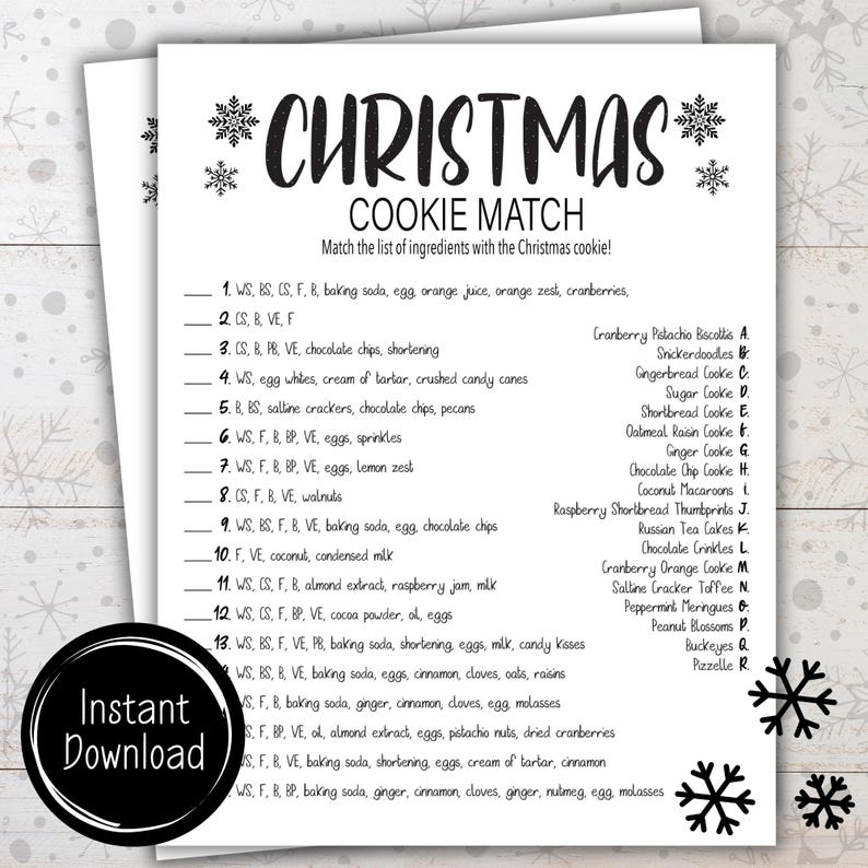 Christmas Cookie Match Game | Christmas Cookie Recipe Game | Christmas ...