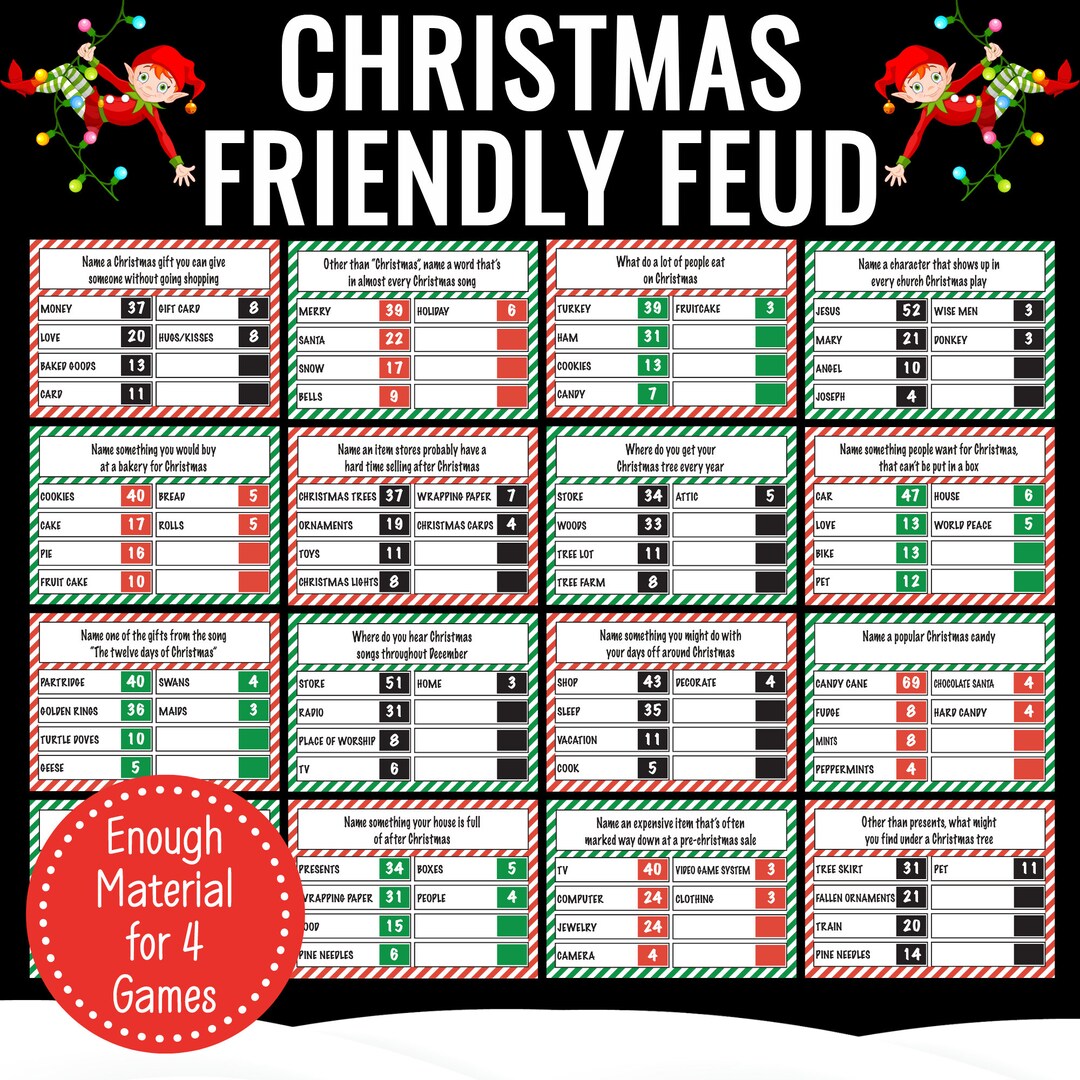 Christmas Friendly Feud Game Office Party Christmas Game Family ...