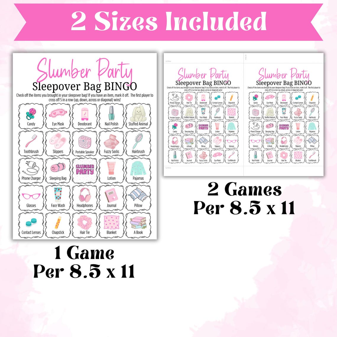 Fun Printable Editable Slumber Party Game Bundle | Girl Teen or Tween ...