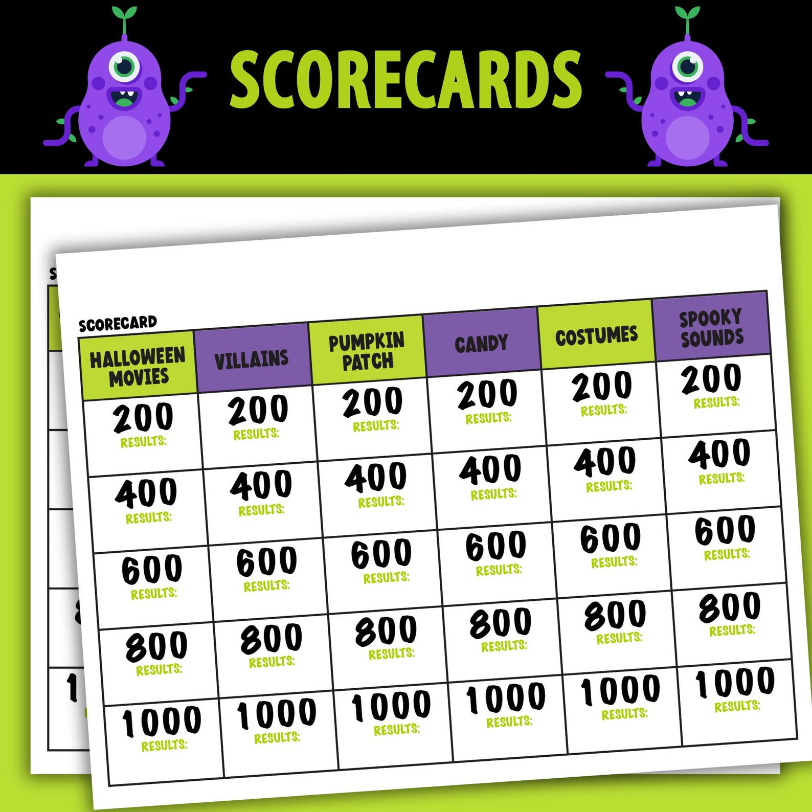 Halloween Jeoparty Game | Halloween Family Game | Printable Halloween ...