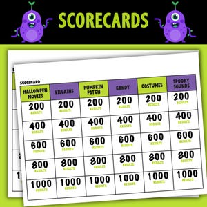 Halloween Jeoparty Game | Halloween Family Game | Printable Halloween ...