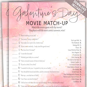 Galentines Party Movie Match up Game | Galentines Day Printable Party ...