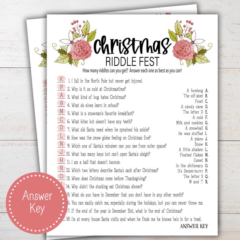 Fun Christmas Riddles | Holiday Office Party Games | Christmas ...