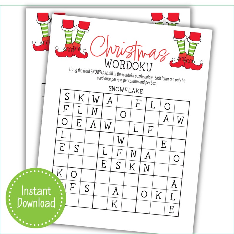 Christmas Wordoku Game | Christmas Gathering Game Night | Christmas ...