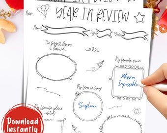 Kids Printable New Year Goals Kids Year in Review New Year Kids ...