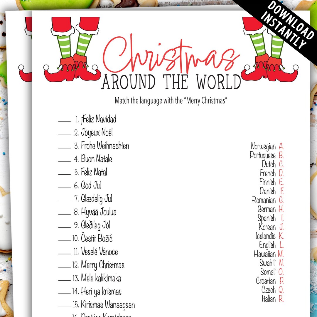 Christmas Match the Language With the Merry Christmas Game | Christmas ...