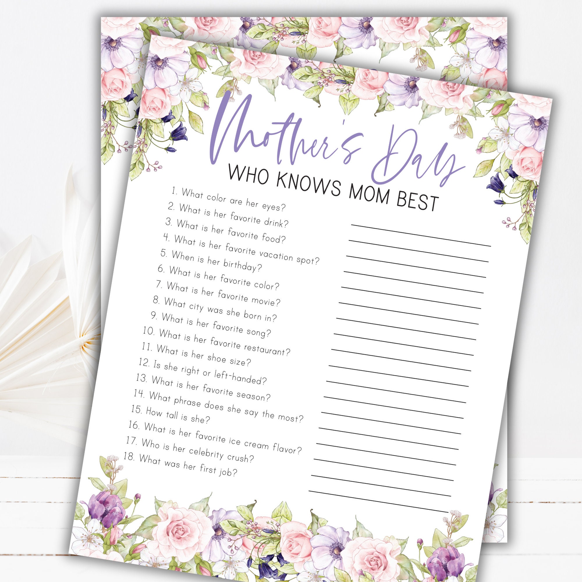 Mother's Day Printable Game Bundle Printable Mother's Day Games for ...