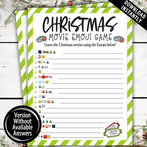 Christmas Movie Emoji Game With Border | Christmas Work Party Game ...