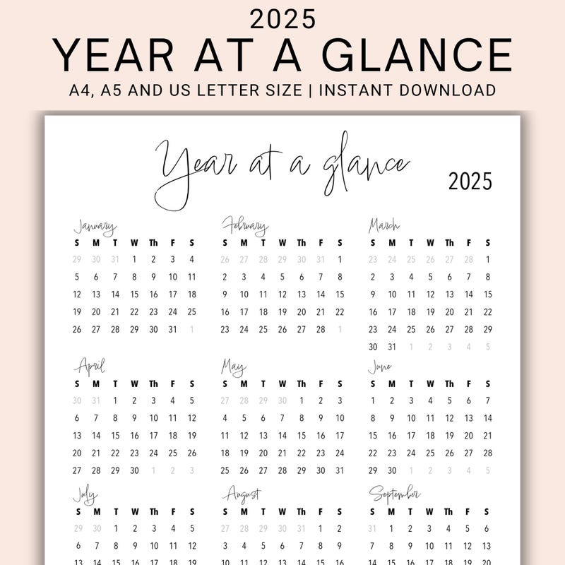 Year at a Glance - Etsy