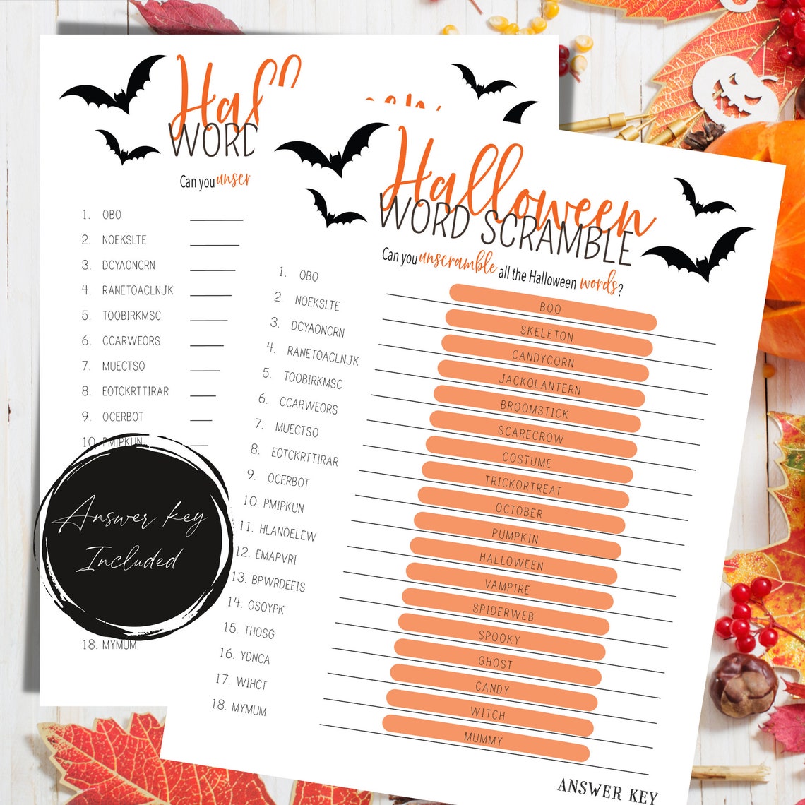 Halloween Printable Word Scramble Printable Halloween Party Games ...