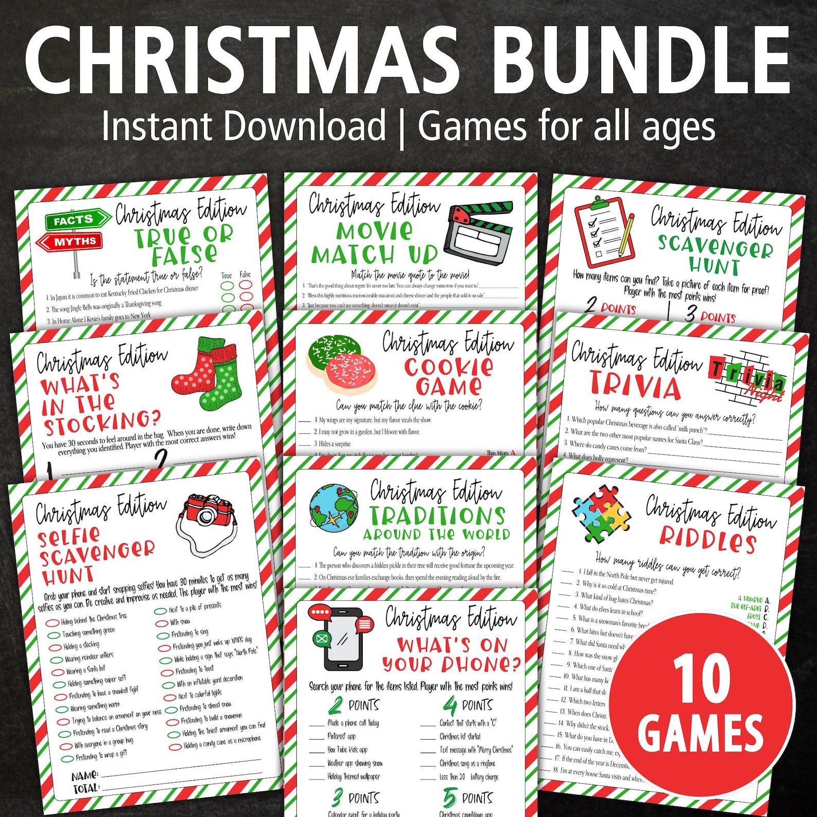 Christmas Edition Instant Download Game Bundle | Holiday Classroom ...