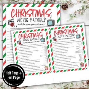 Christmas Movie Matchup Game | Fun Christmas Party Movie Game | Family ...