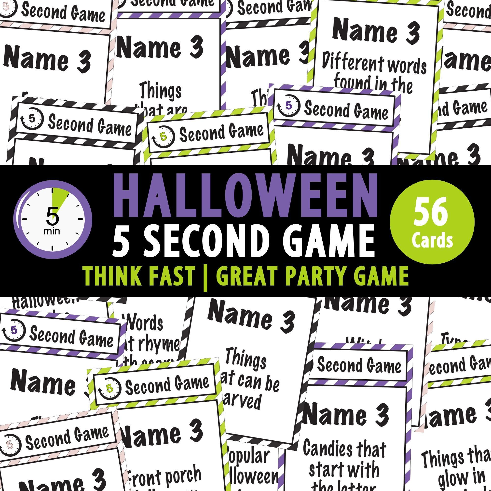 Halloween 5 Second Game | Office Party Halloween Game | Family ...