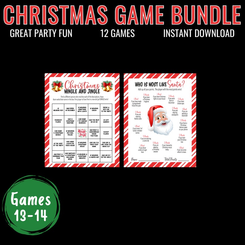 Christmas Game Bundle Office Party Christmas Games Family Christmas ...