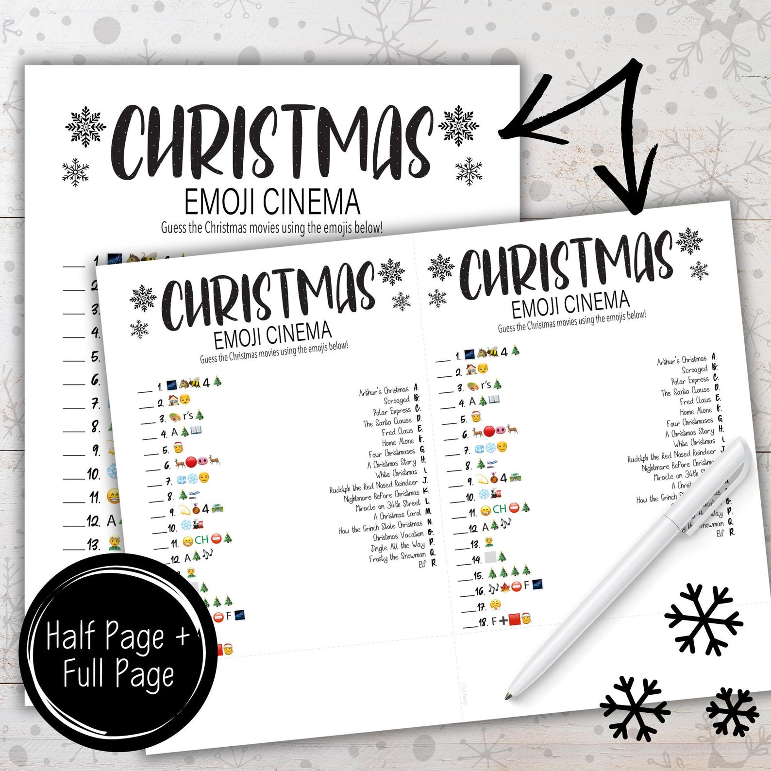 Christmas Movie Emoji Game | Christmas Gathering Game Night | Christmas ...