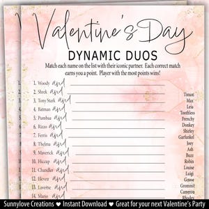 Valentines Match Famous Pairs Game | Match the Iconic Dynamic Duos ...