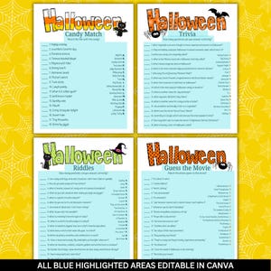 Printable Editable Halloween Game Bundle | Halloween Riddles | Guess ...
