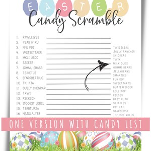 Easter Printable Games, Easter Candy Scramble, Printable Kids Games ...