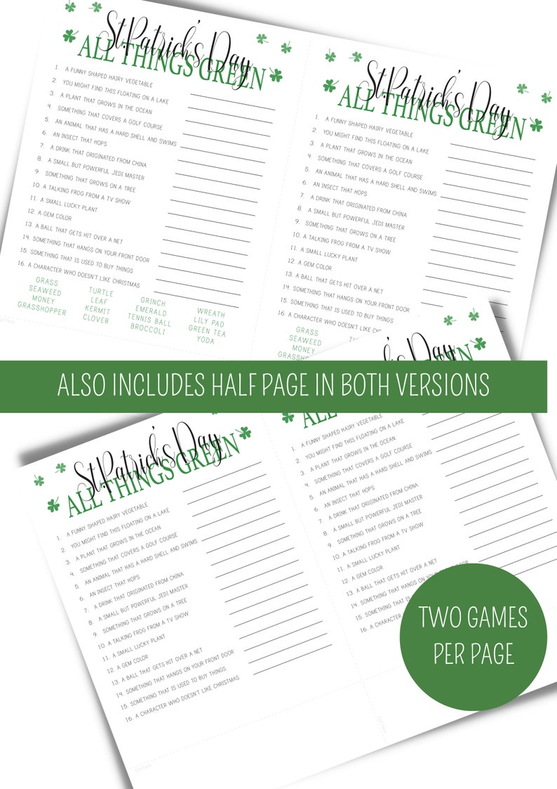 St Patricks Day Printable Games, All Things Green, Printable Kids Games ...