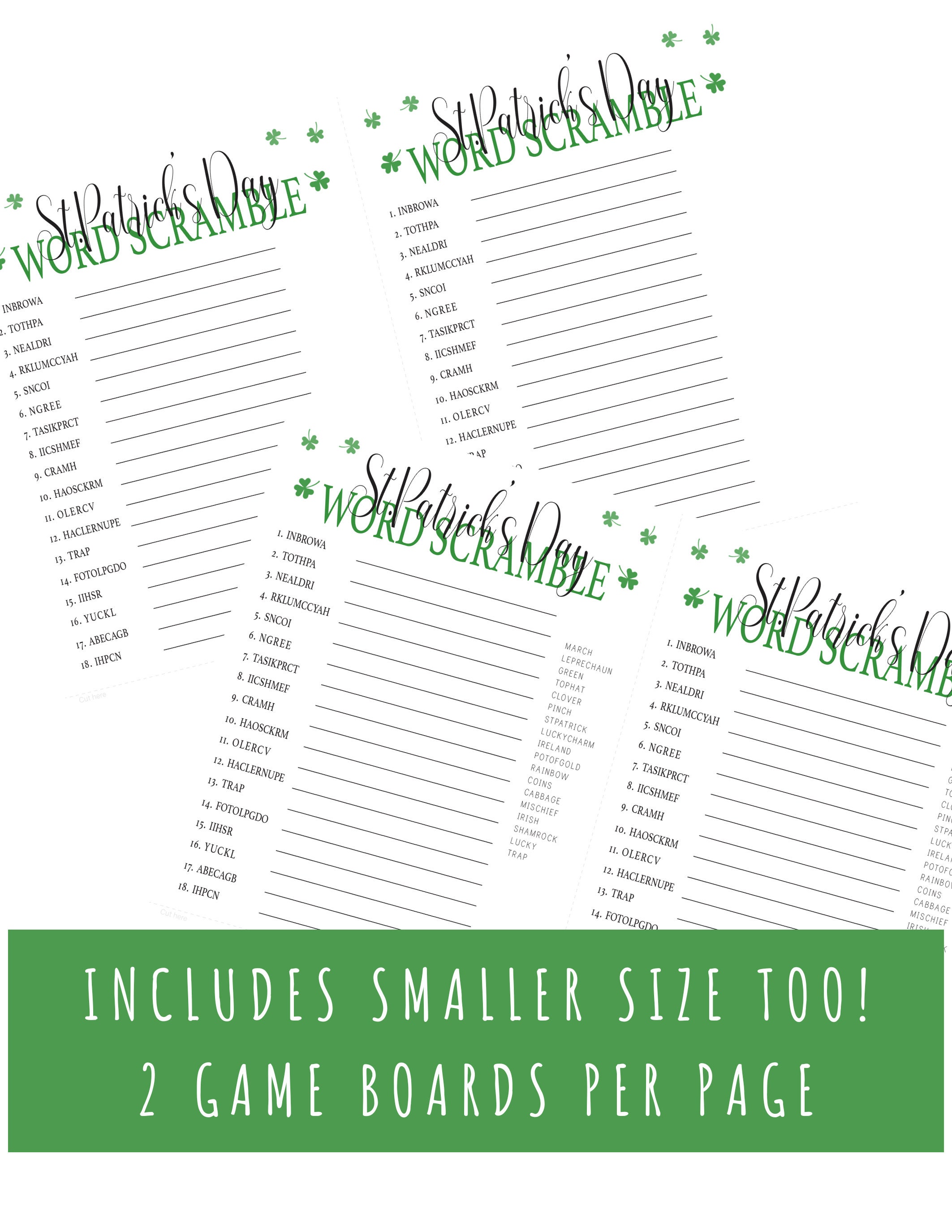 St Patricks Day Word Scramble | St Patricks Day Printable Games ...