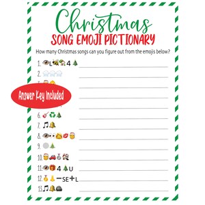 Christmas Song Emoji Game Christmas Song Emoji Pictionary - Etsy