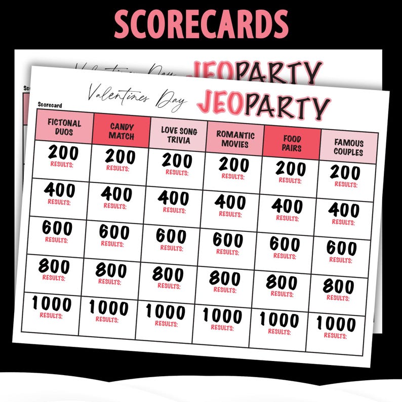 Valentines Jeopardy Game | Galentines Day Game | Valentines Game Night | Jeoparty Game ...