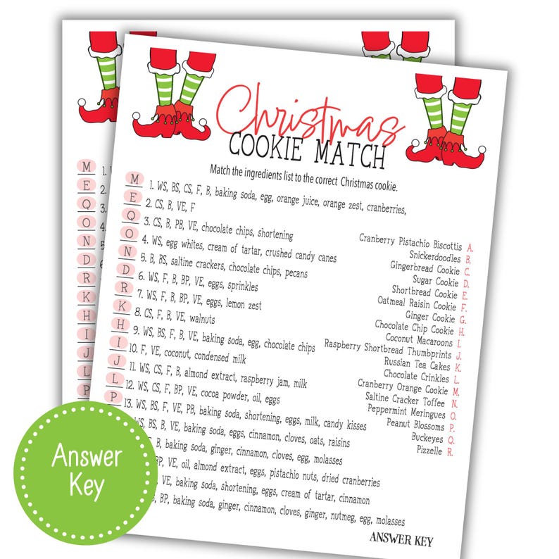 Christmas Cookie Match Game | Christmas Cookie Recipe Game | Christmas ...