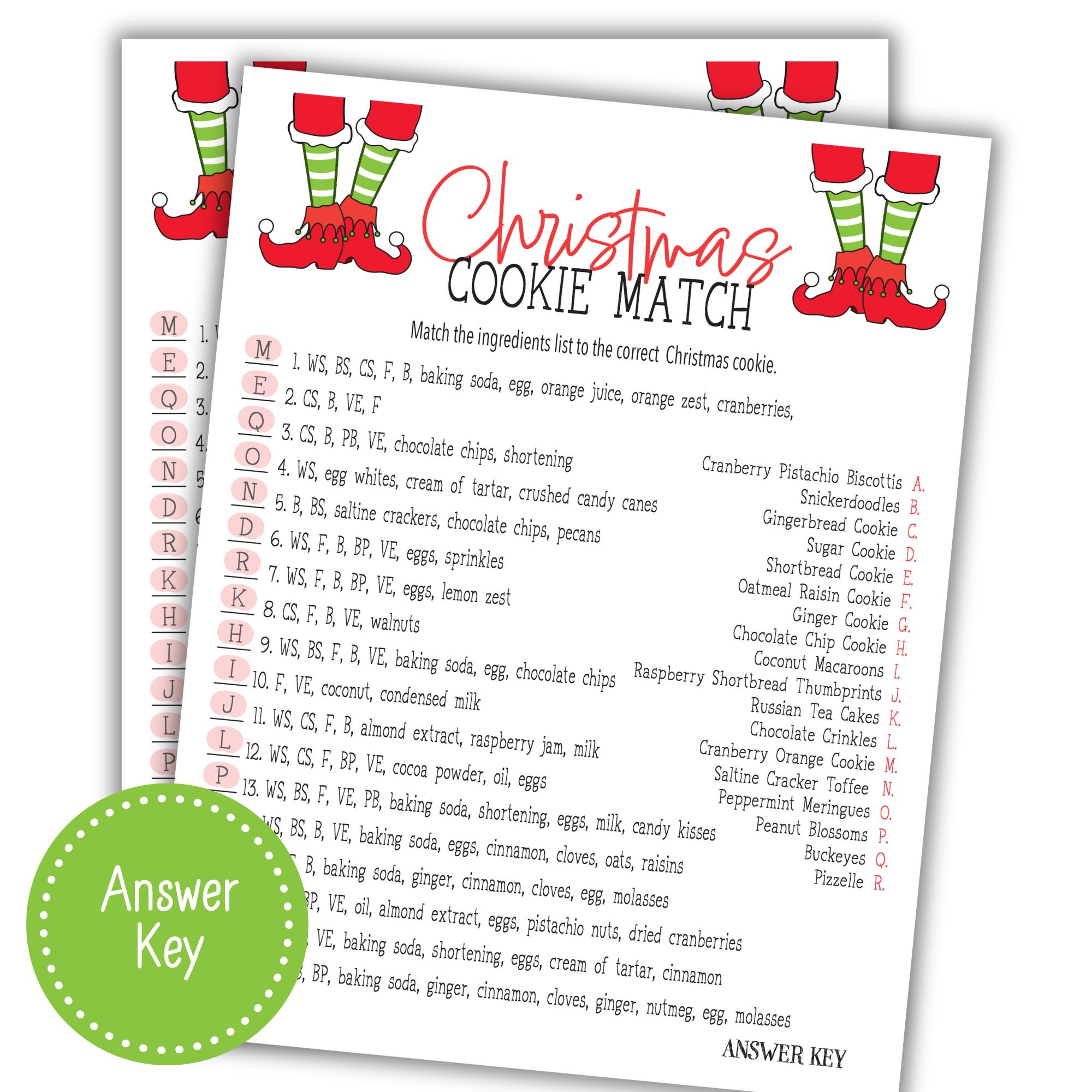 Christmas Cookie Match Game | Christmas Cookie Recipe Game | Christmas ...