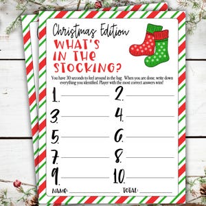 Christmas Whats in the Stocking Game | Christmas Party Instant Download ...