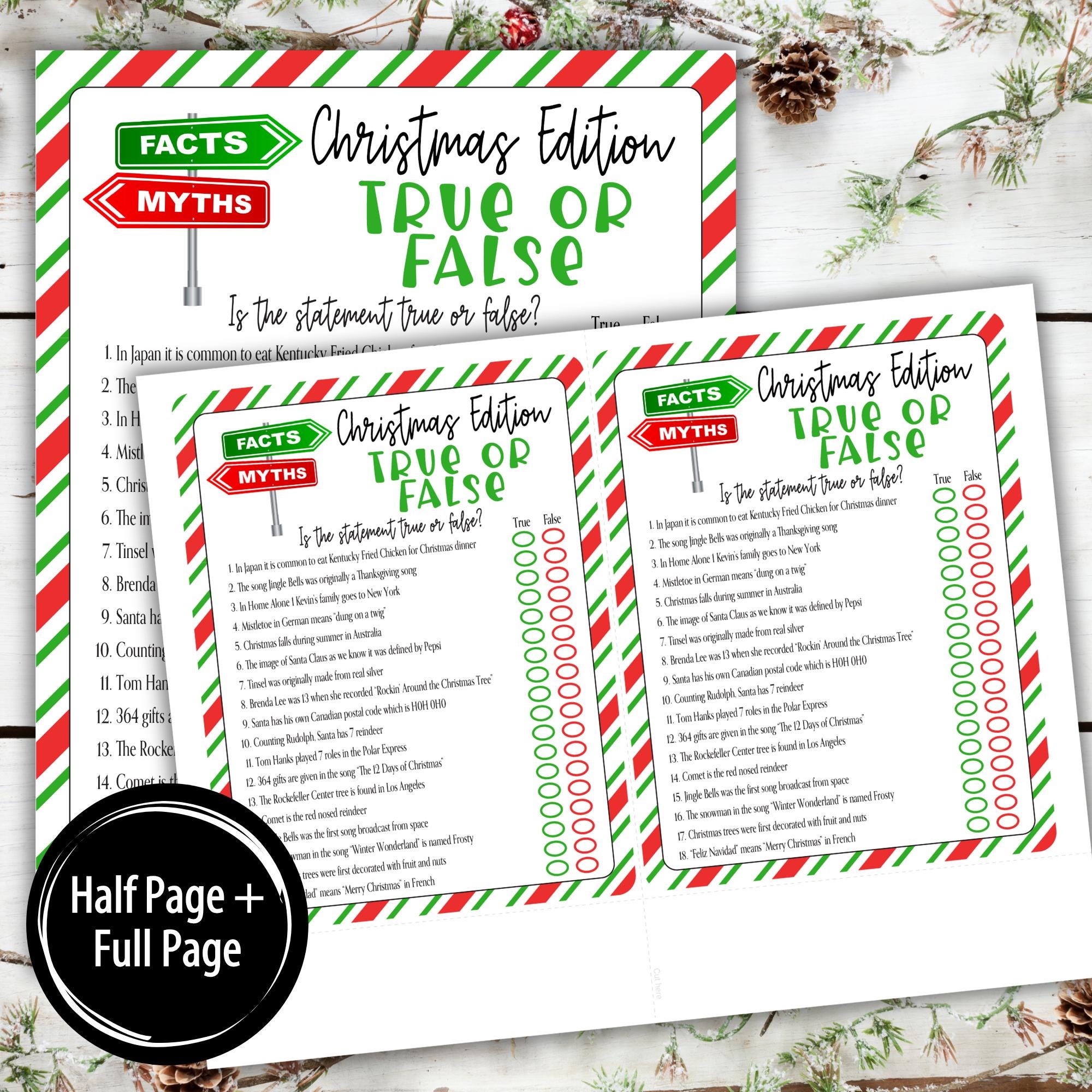 Christmas Edition True or False Game | Holiday Christmas Office Party ...