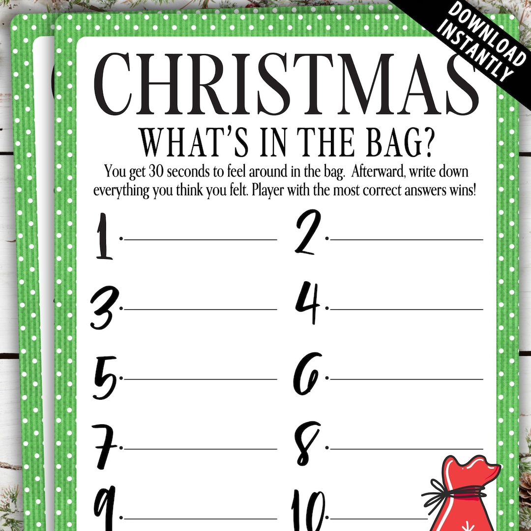 Christmas Whats in the Bag Game | Christmas Party Instant Download ...