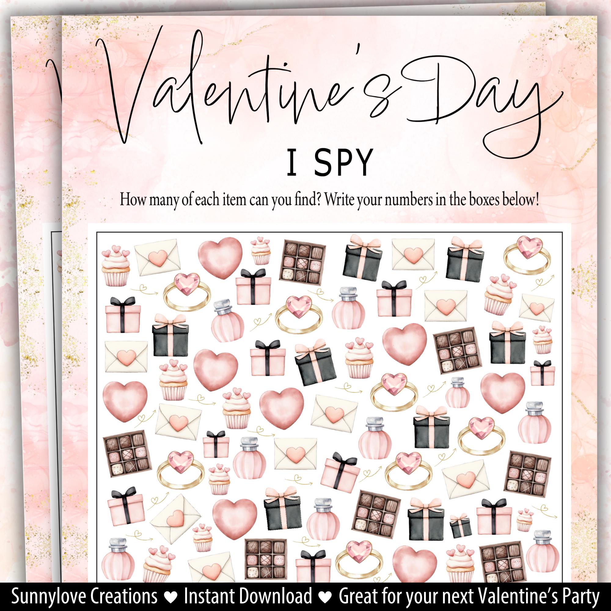 Fun Printable Valentine I SPY Search Find the Valentine Pictures ...