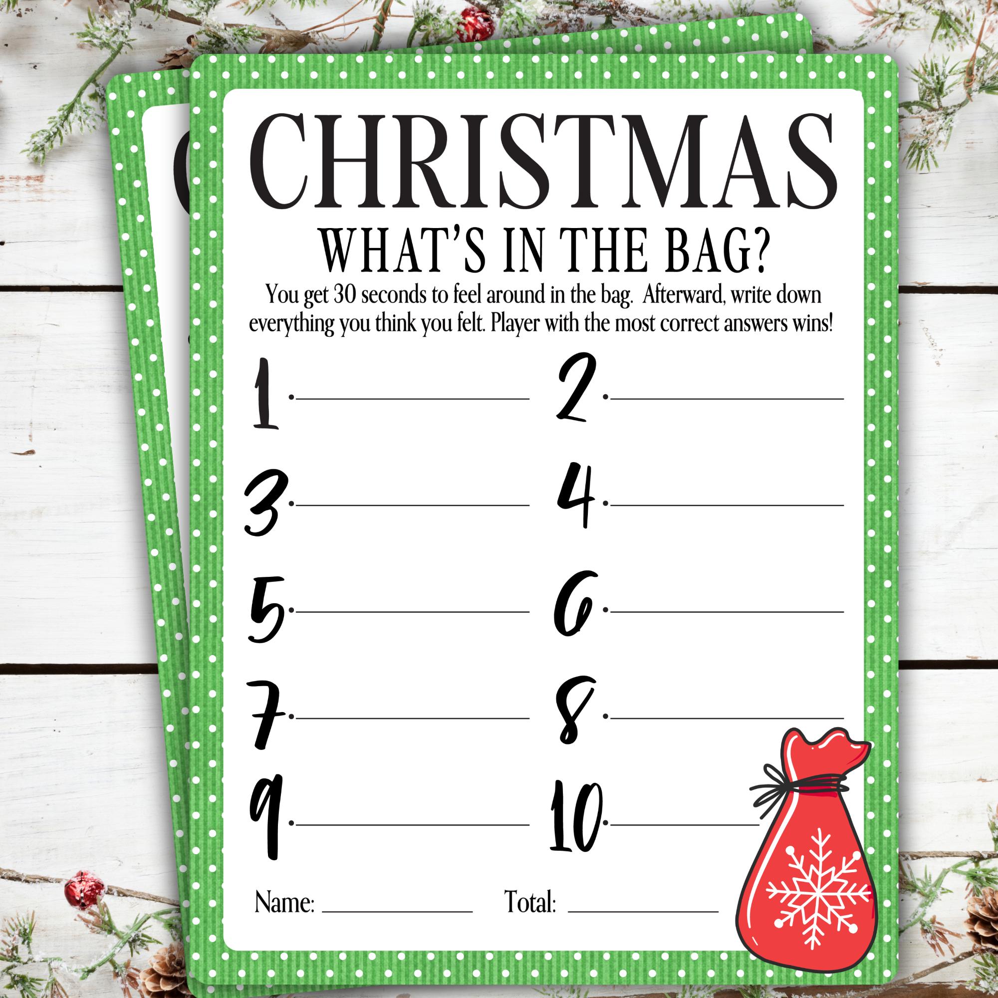 Christmas Whats in the Bag Game | Christmas Party Instant Download ...