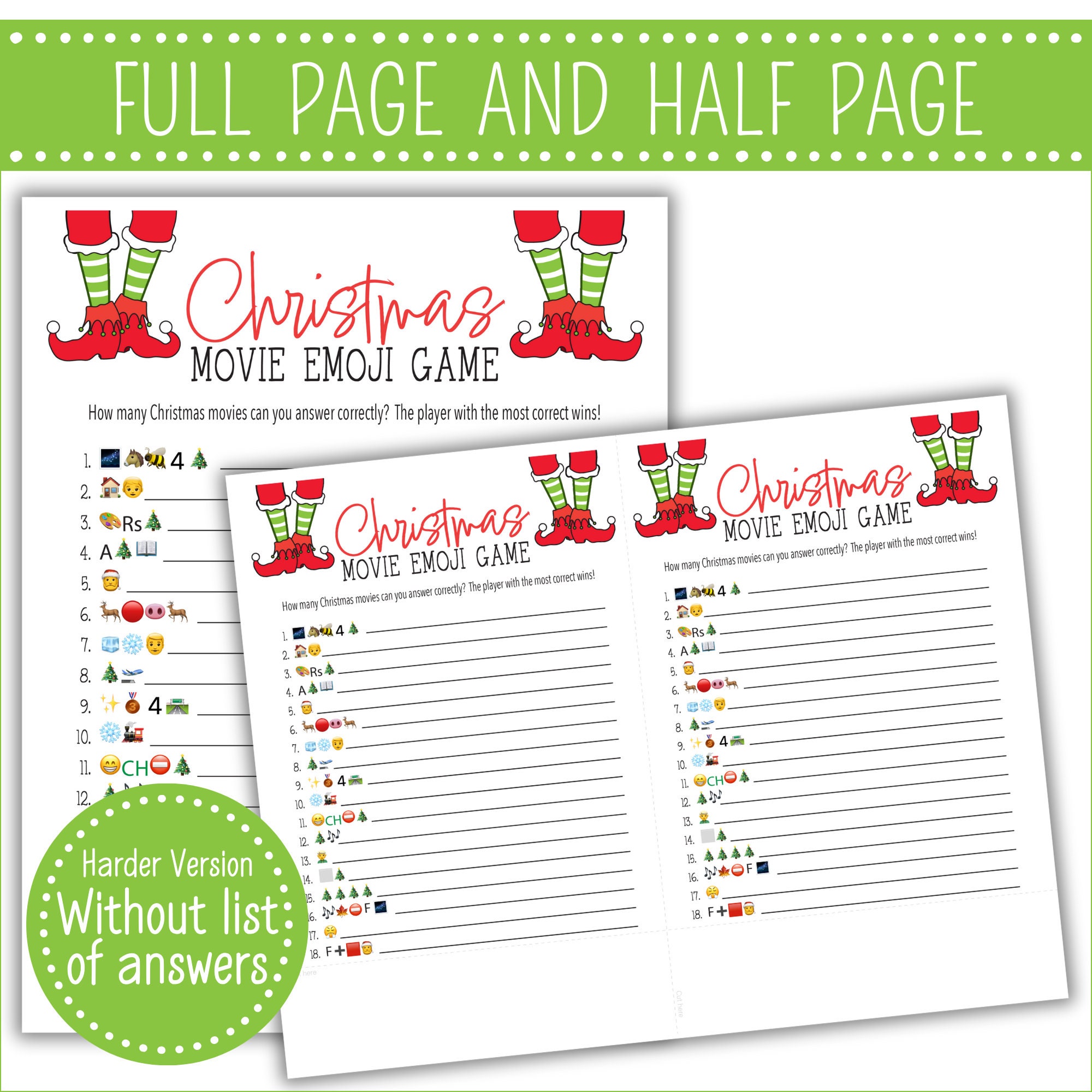 Christmas Movie Emoji Game | Christmas Gathering Game Night | Christmas ...