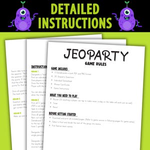 Halloween Jeoparty Game | Halloween Family Game | Printable Halloween ...