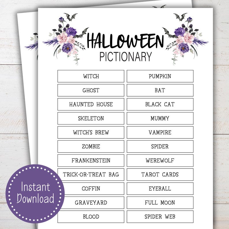 Spooky Halloween Pictionary Game | Halloween Office Party Game ...