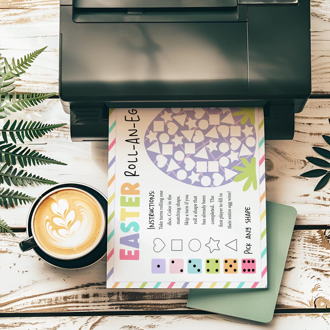 Fun Printable Easter Roll a Dice Game for All Ages | Shapes Game for ...