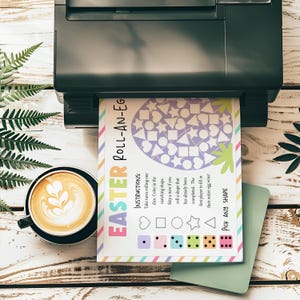 Fun Printable Easter Roll a Dice Game for All Ages | Shapes Game for ...