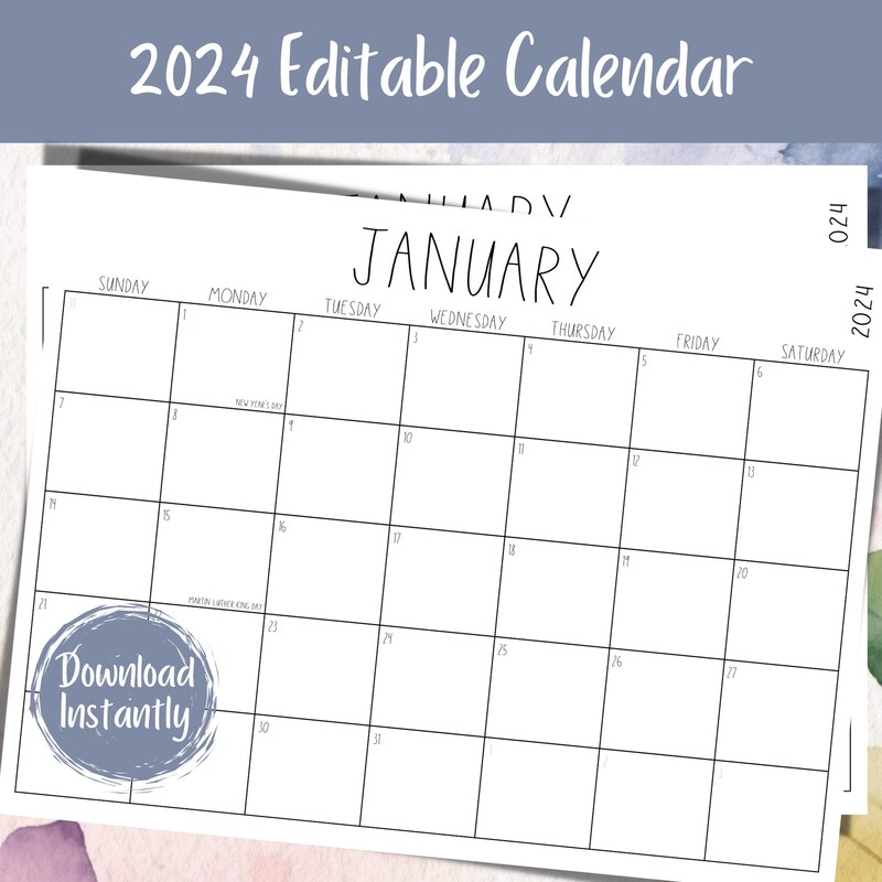 Printable Calendar - Etsy
