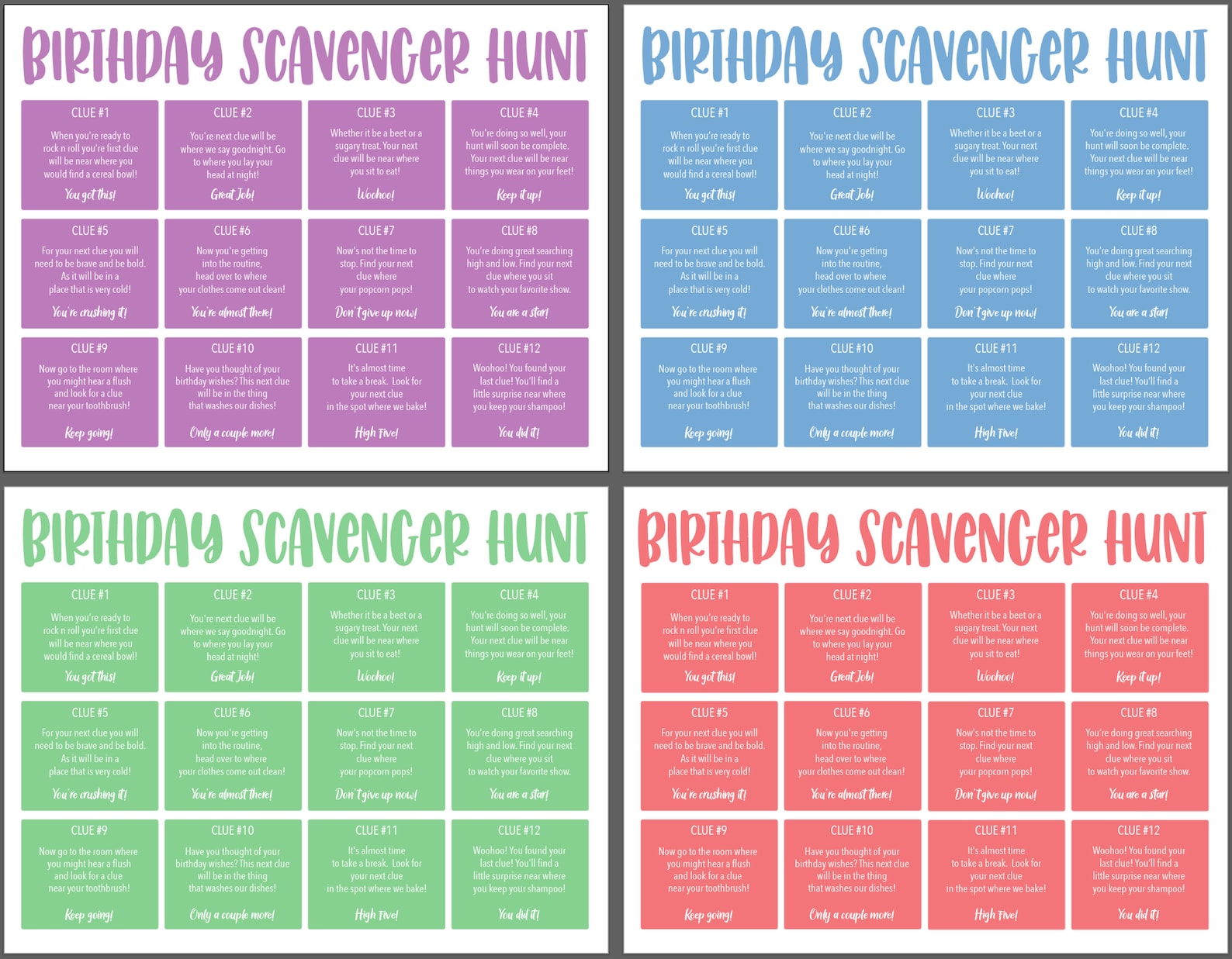 Birthday Scavenger Hunt, Birthday Party Games, Printable Birthday ...