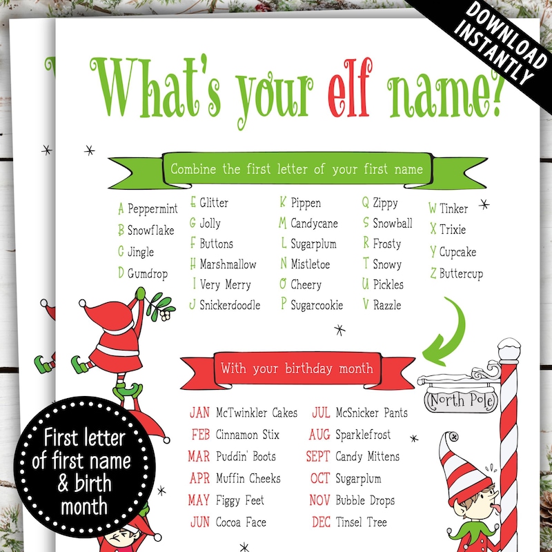 Whats Your Elf Name - Etsy