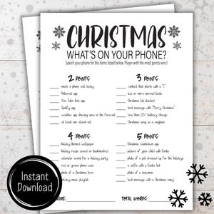 Christmas Printable Whats on Your Phone Game | Christmas Gathering Game ...